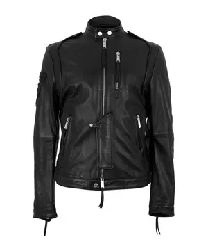 Dsquared2 Leather Biker Jacket - Black