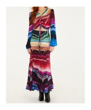 Farm Rio Printed Midi Skirt