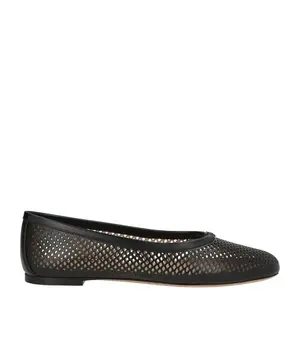 Chloé Leather Cut-out Ballet Flats - Black