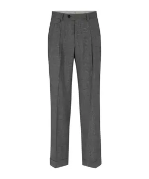 Hugo Boss Check Tailored Trousers - Silver