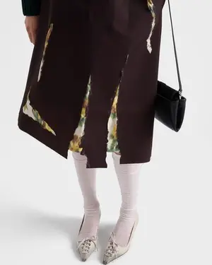Prada Bonded Gabardine Skirt With Devoré Effect