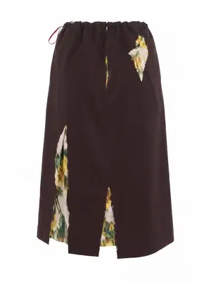 Prada Bonded Gabardine Skirt With Devoré Effect