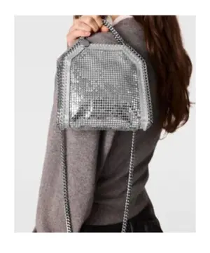 Stella McCartney Falabella Chainmail Tiny Tote Bag - Silver