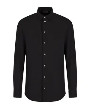 Emporio Armani Pointcollar Longsleeve Shirt - Black