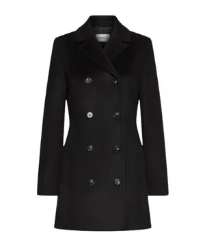 Marella Double-breasted Long-sleeved Coat - Black