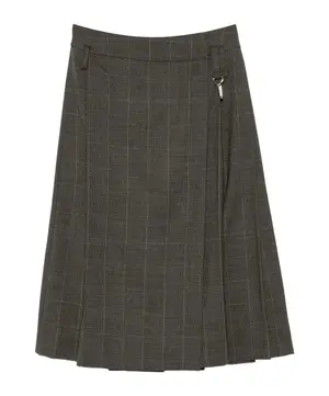 Simone Rocha Prince Of Wales Check Pleated Skirt - Grey