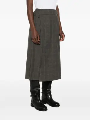 Simone Rocha Prince Of Wales Check Pleated Skirt - Grey