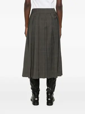 Simone Rocha Prince Of Wales Check Pleated Skirt - Grey