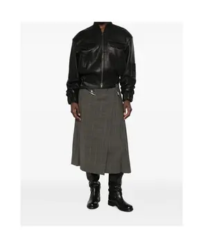 Simone Rocha Prince Of Wales Check Pleated Skirt - Grey