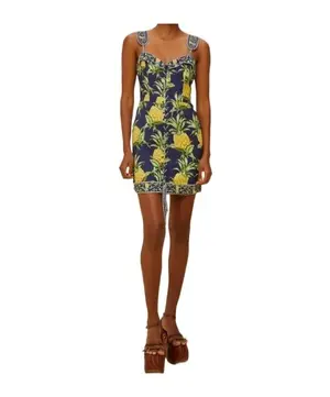 Farm Rio Pineapple-print Mini Dress