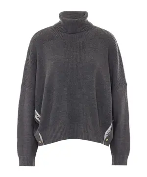 Liu Jo Buttoned High Neck Knitted Sweater - Gray