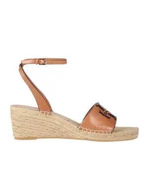 Tory Burch Leather Wedge-heel Espadrilles - Camel