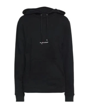 Saint Laurent Drawstring Hooded Sweatshirt - Black