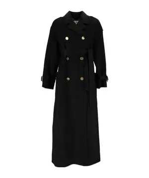 Elisabetta Franchi Long-sleeved Belted Coat - Black