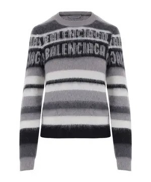Balenciaga Stretch Mohair-blend Sweater With Logo