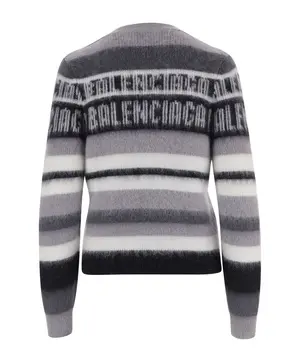 Balenciaga Stretch Mohair-blend Sweater With Logo