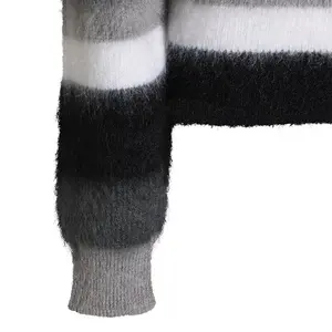 Balenciaga Brushed Logo Stripe Knitted Sweater