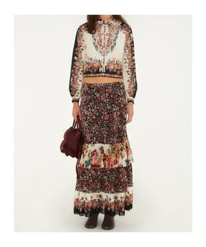Farm Rio Floral Print Button-up Top