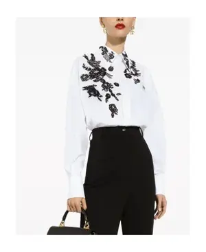 Dolce & Gabbana Dolce Gabbana Lace Patch Oversized Shirt