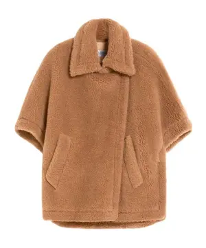 Max Mara Teddy Fabric Cape - Camel