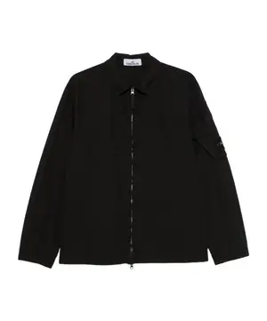 Stone Island Long Sleeved Zipped Jacket - Black