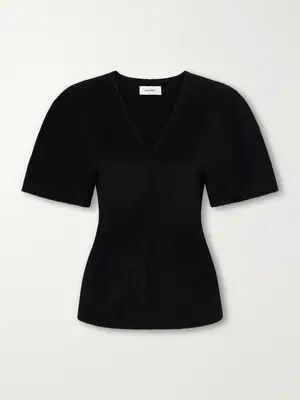 LISA YANG Wool And Cashmere-blend Blouse - Black