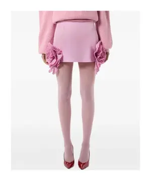 Blumarine Rose-detail Taffeta Mini Skirt