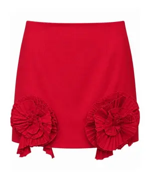 Blumarine Rose-detail Taffeta Mini Skirt