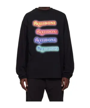 We11Done Logo-print Long-sleeve T-shirt - Black