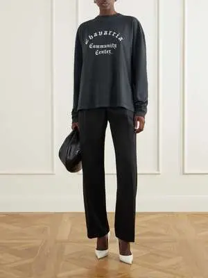 WILLY CHAVARRIA Pleated Wool-blend High-rise Straight-leg Pants