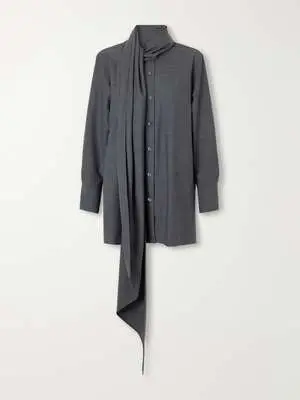 WILLY CHAVARRIA Cravat Wool Shirt - Gray