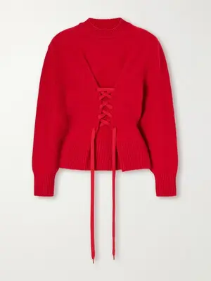 Simone Rocha Merino Wool-blend Sweater - Red