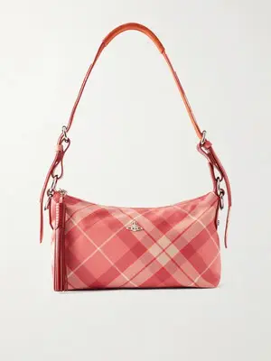 VIVIENNE WESTWOOD Emma Checked Wool Shoulder Bag Pink