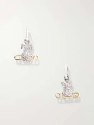 VIVIENNE WESTWOOD Hectorina Gold And -tone Crystal Earrings