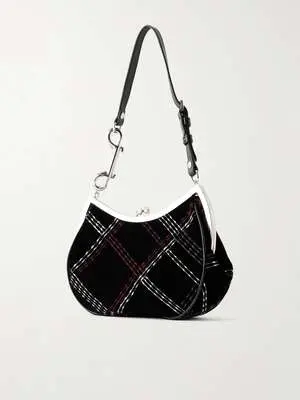 VIVIENNE WESTWOOD Charm Frame Embellished Embroidered Velvet Shoulder Bag