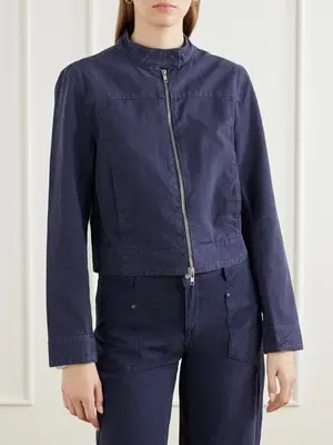 Still Here Car Cotton-canvas Jacket - Blue
