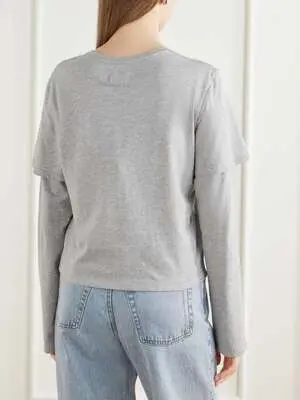 Still Here 2tee Layered Cotton-jersey T-shirt