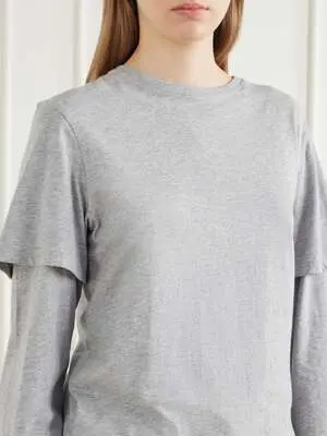 Still Here 2tee Layered Cotton-jersey T-shirt