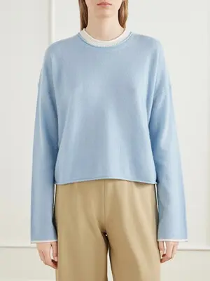 LA LIGNE Dominick Cashmere And Silk-blend Sweater - Blue