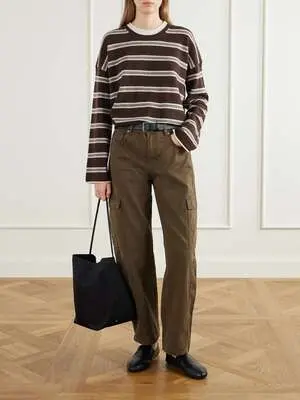 LA LIGNE Dominick Striped Cashmere And Silk-blend Sweater