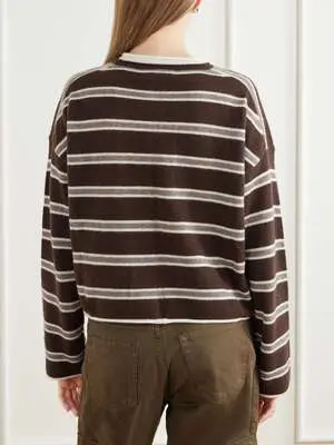 LA LIGNE Dominick Striped Cashmere And Silk-blend Sweater