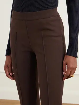 HIGH SPORT Geo Kick Cotton-blend Cropped Flared Pants - Brown