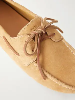 Polo Ralph Lauren Bow-detail Suede Moccassins - Neutrals