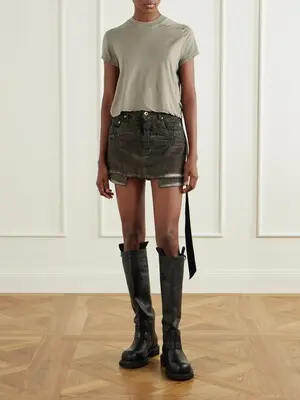 Rick Owens Cropped Cotton-jersey T-shirt