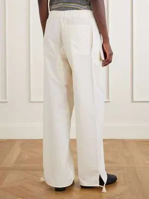 JW Anderson Cotton-blend Gabardine Track Pants - Ivory