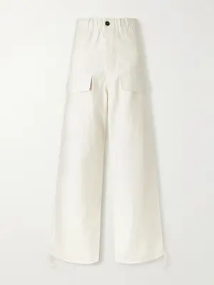 JW Anderson Cotton-blend Gabardine Track Pants - Neutrals