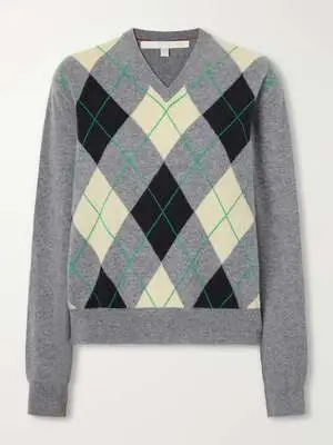 RÙADH The Academy Checked Cashmere Sweater - Gray