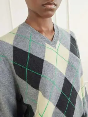 RÙADH The Academy Checked Cashmere Sweater