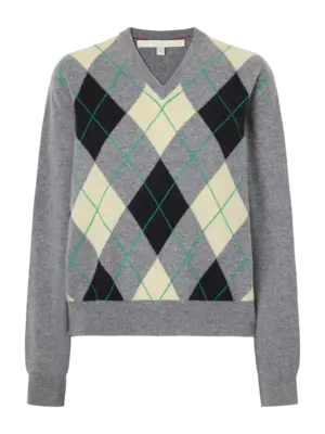 RÙADH The Academy Checked Cashmere Sweater - Gray