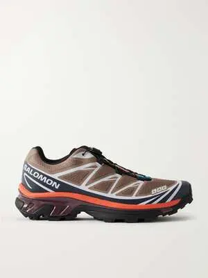 SALOMON Xt-6 Rubber-trimmed Mesh Sneakers - Brown